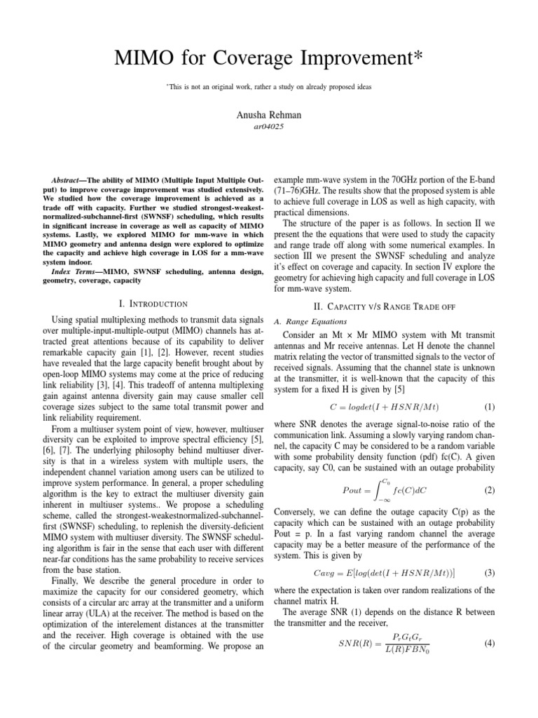 IEEE Conference LaTeX Template | PDF | Mimo | Antenna (Radio)