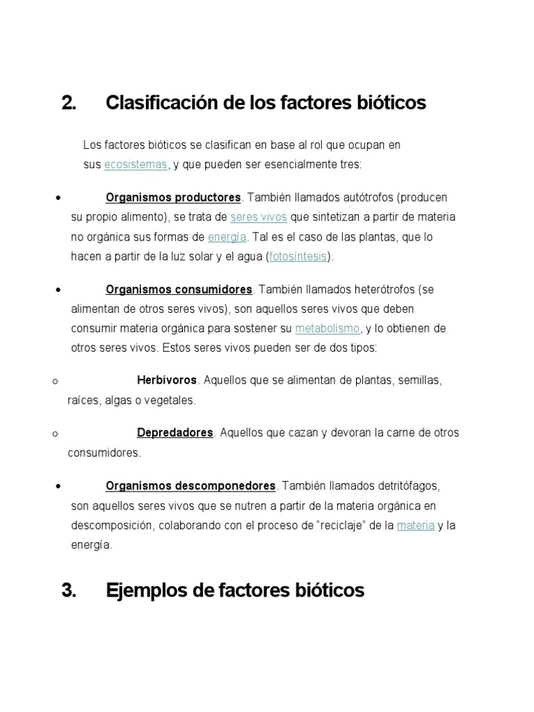 Clasificación de Los Factores Bióticos | PDF