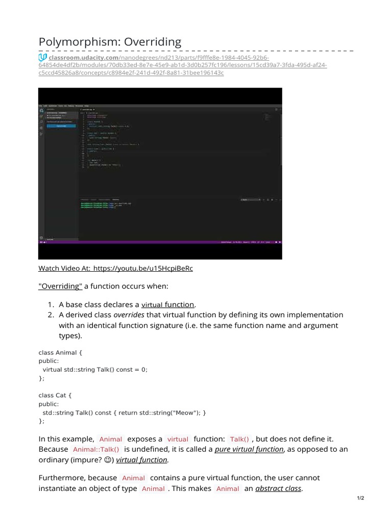 122 Override Pdf Class Computer Programming Inheritance Object Oriented Programming