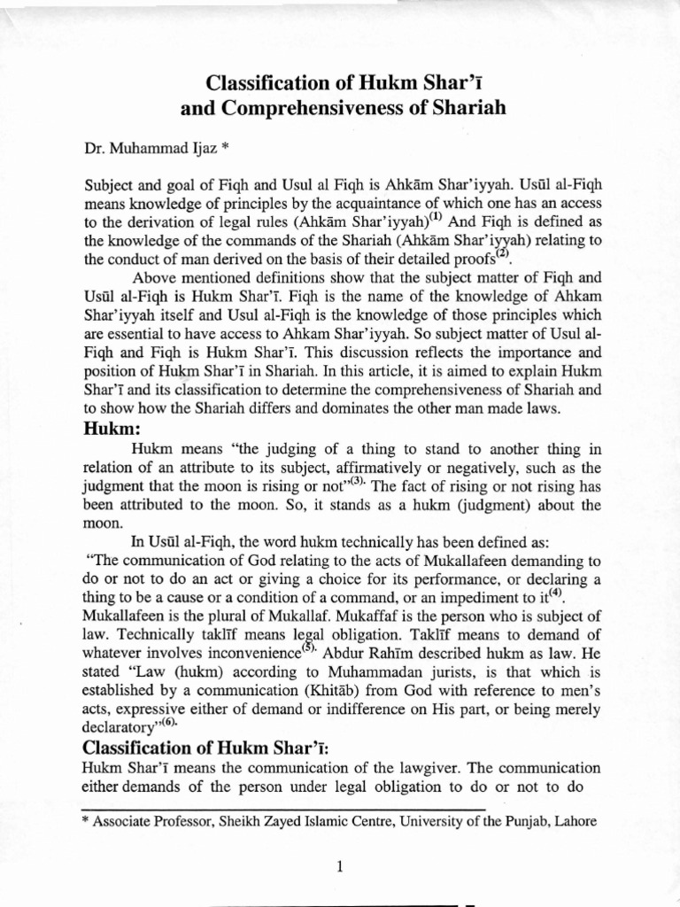 Understanding Hukm Shar'i Classification | PDF | Sharia | Islamic Ethics