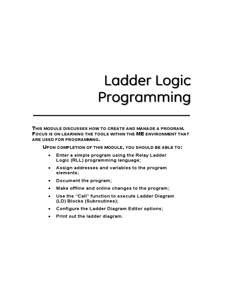 GFS-333 M11 Ladder Logic Programming | PDF | Programmable Logic Controller | Computer Programming