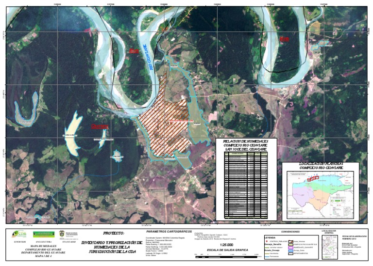 Mapa Humedales Guaviare Complejo Rio Guaviare SJG 1 de 4 | PDF ...