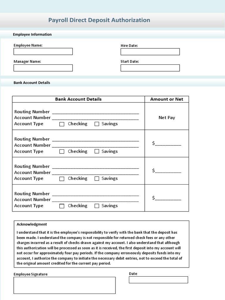 Direct Deposit PDF | PDF