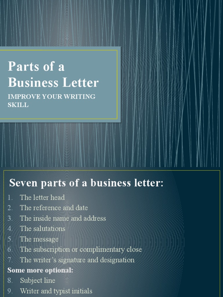 Parts in Business Letter | PDF | Text | Human Communication