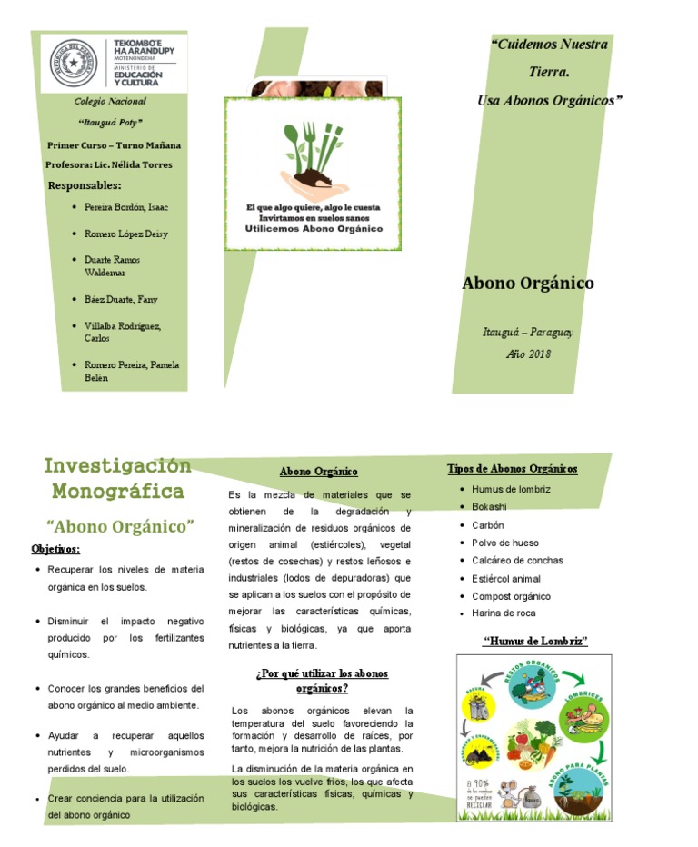Triptico ABONO | PDF | Compost | Fertilizante