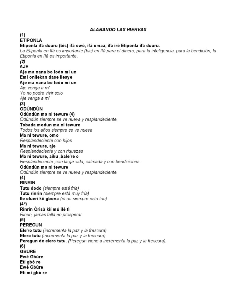 Importancia de las Hierbas en Ifá | PDF | Religión y creencia