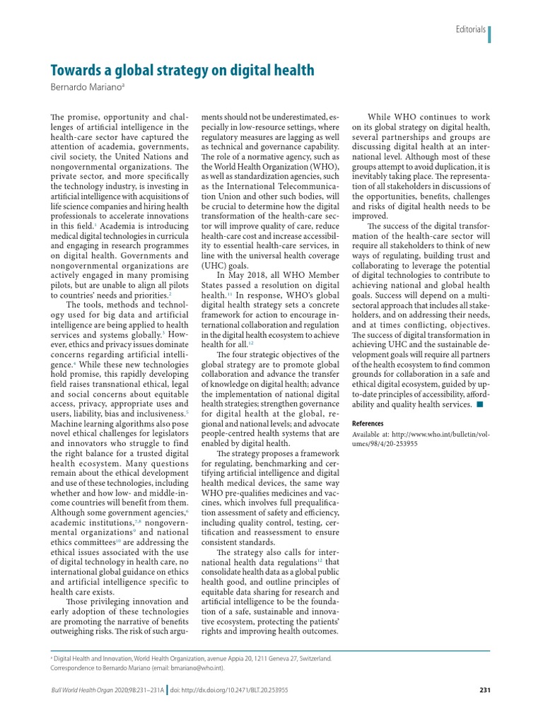 WHO's Global Digital Health Strategy | PDF | World Health Organization ...