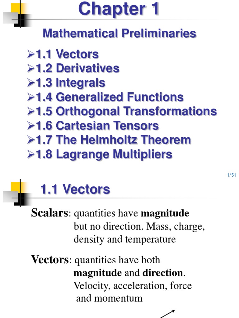 Electrodynamics Chapter 1 Mathematical Preliminaries | PDF | Euclidean ...