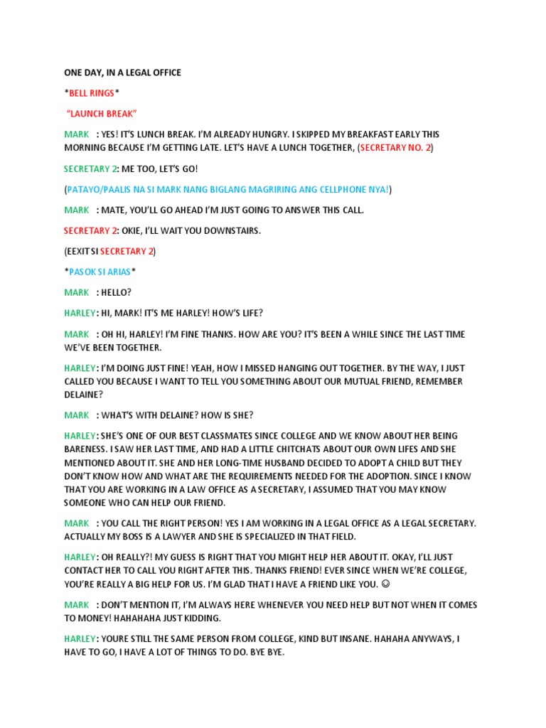 Script For Role Play | PDF