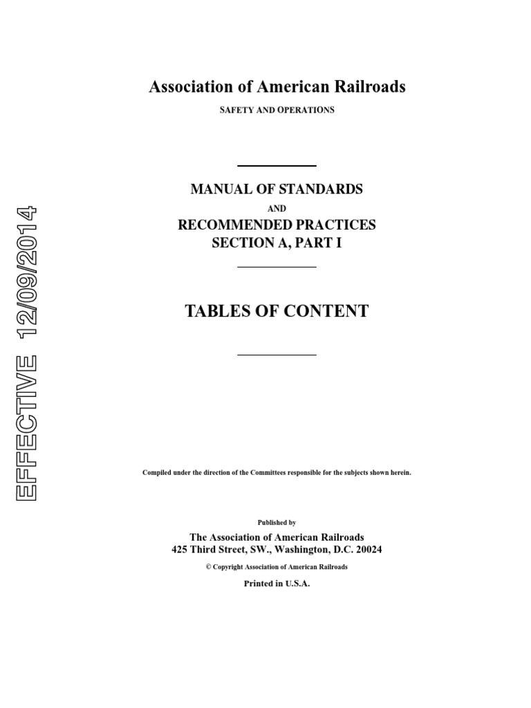Association of American Railroads: Manual of Standards Recommended ...