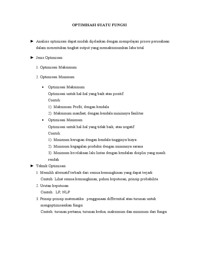 Optimisasi Suatu Fungsi | PDF