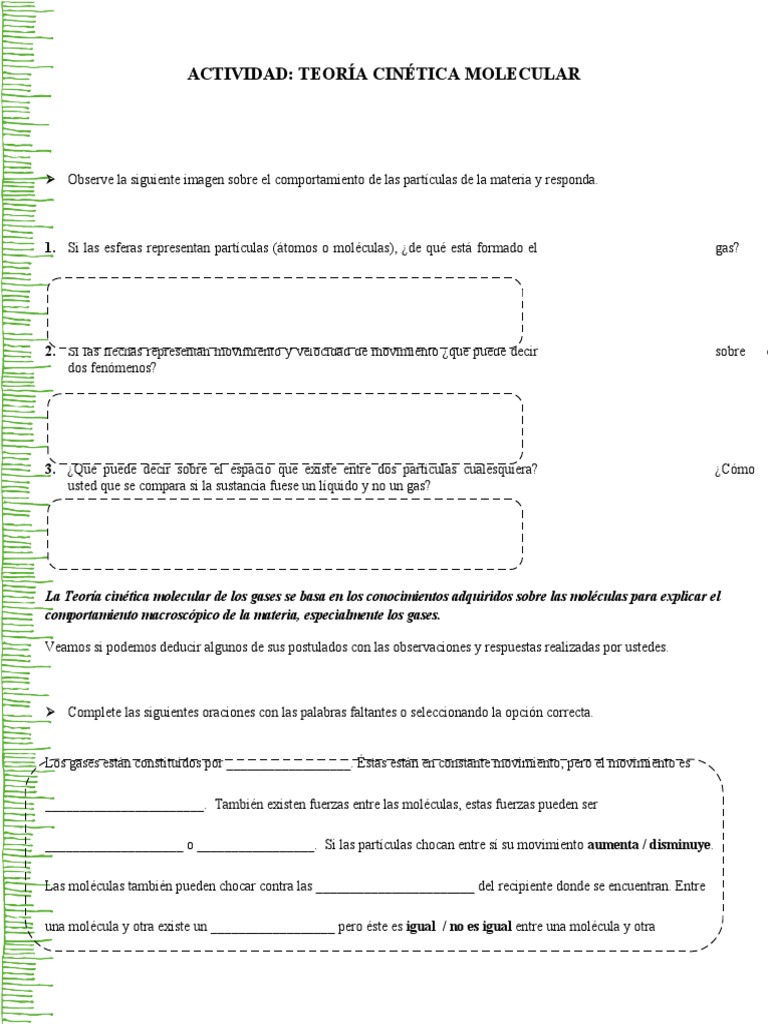 7° Clase 1 - Teoria Cinética Molecular | PDF | Gases | Moléculas