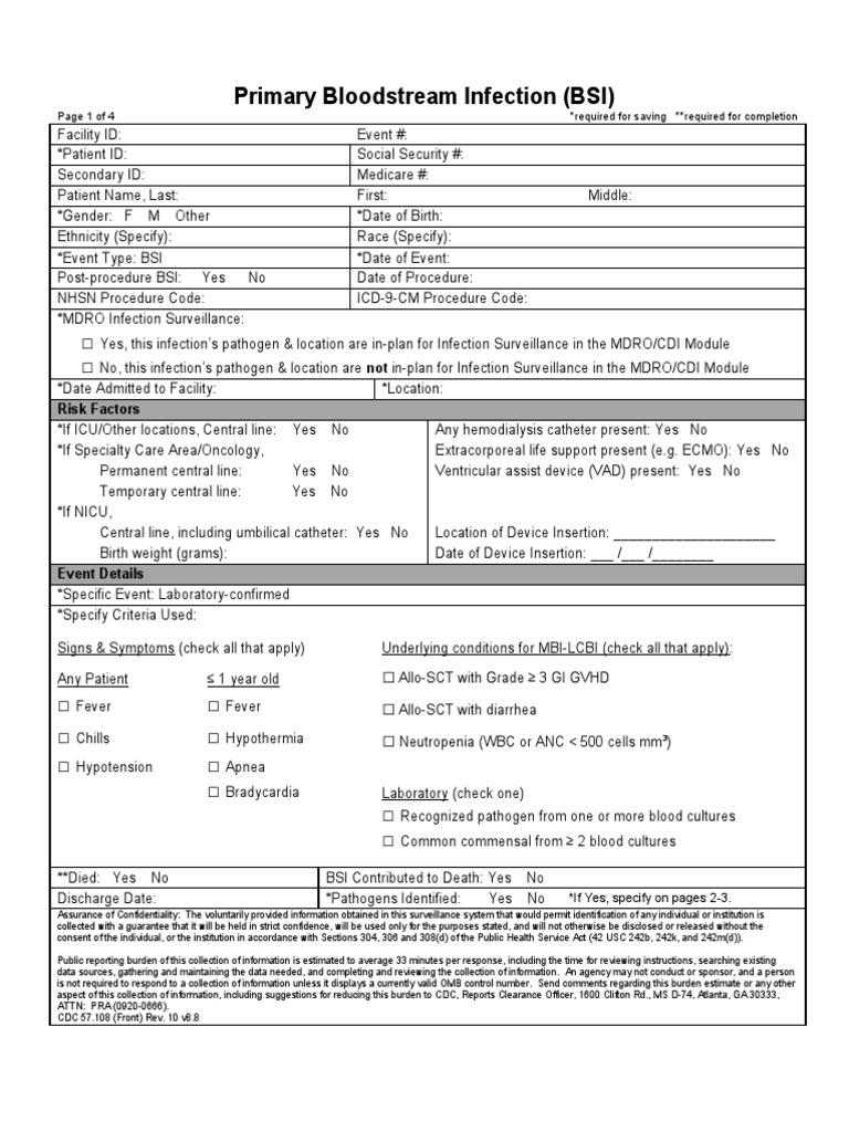 Primary Bloodstream Infection (BSI) : Risk Factors | PDF | Infection ...
