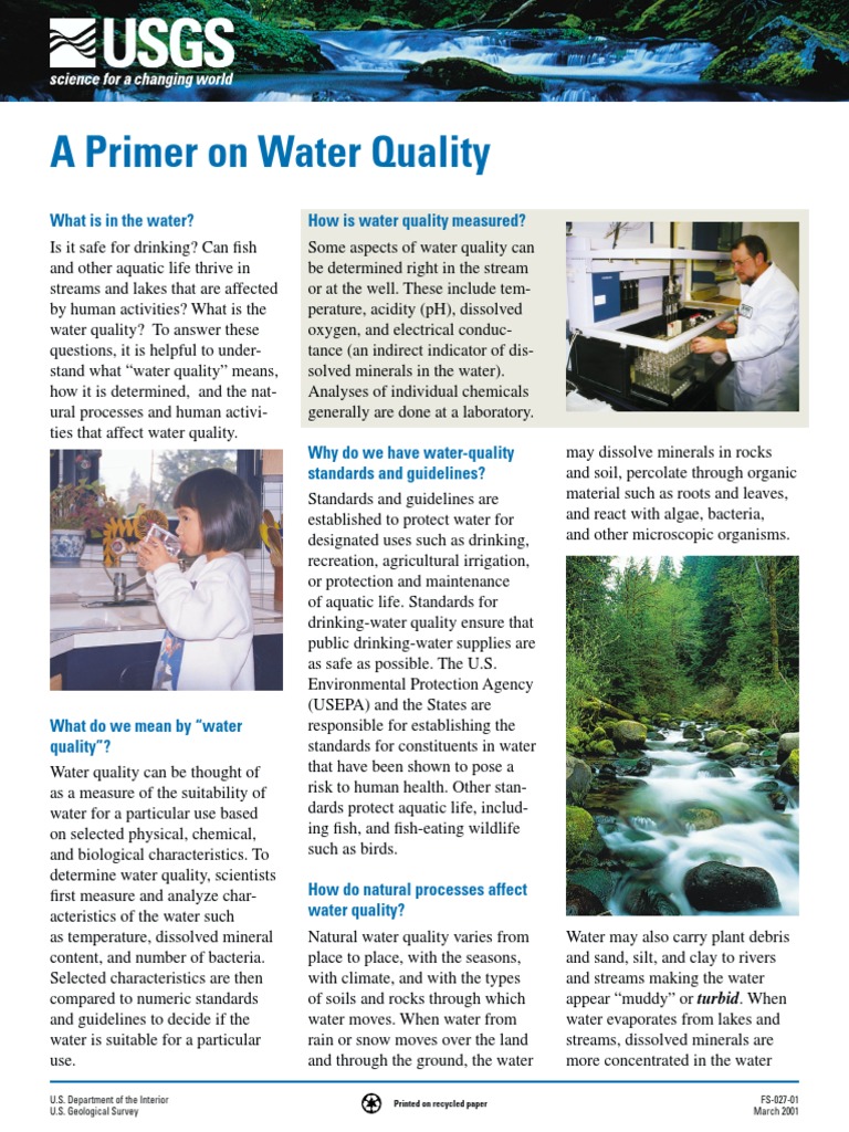 A Primer On Water Quality PDF | PDF | Water Quality | Human Impact On ...