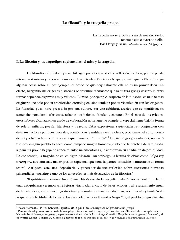 La Tragedia Griega y La Filosofía | PDF | Tragedia griega | Teatro