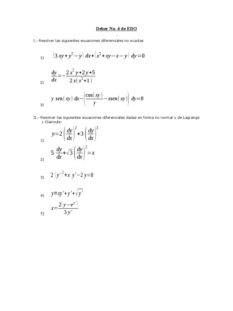 Deber 4 de EDO | PDF
