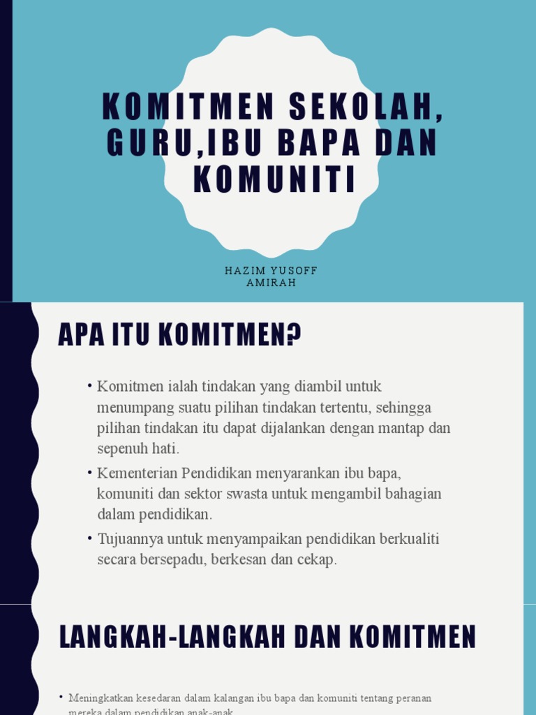 Komitmen Sekolah, Guru, Ibu Bapa Dan Komuniti | PDF