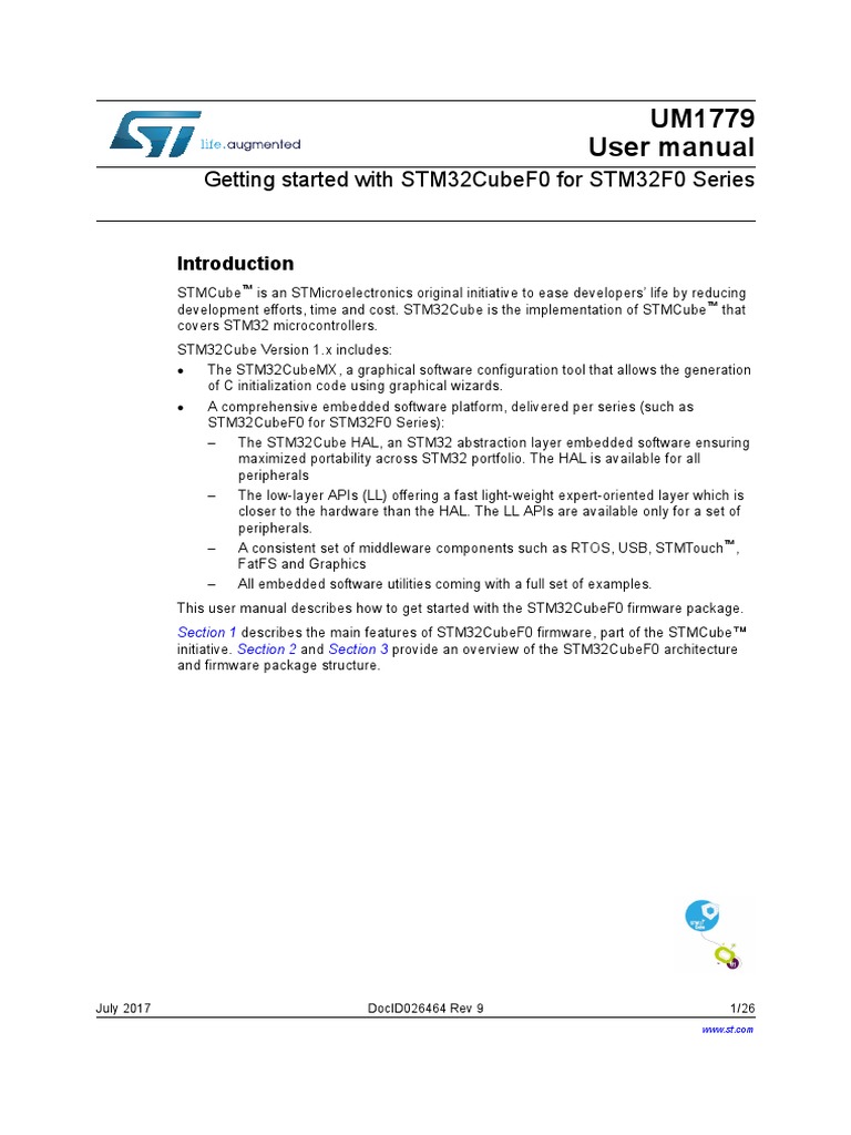 Um1779 User Manual: Getting Started With Stm32Cubef0 For Stm32F0 Series | PDF | Library ...