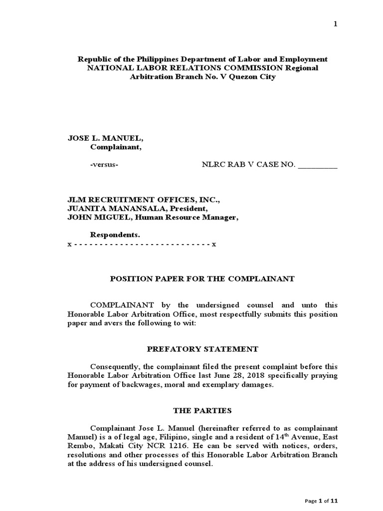 Constructive Dismissal - Position Paper | PDF | Damages | Employment