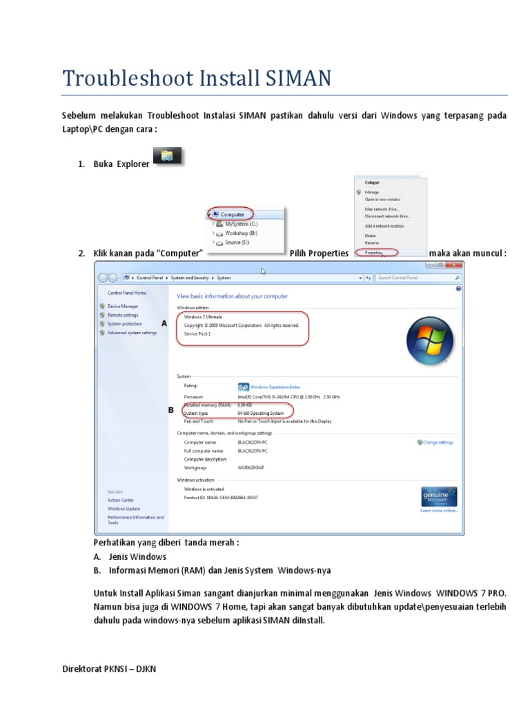 Panduan Troubleshoot Instalasi SIMAN | PDF
