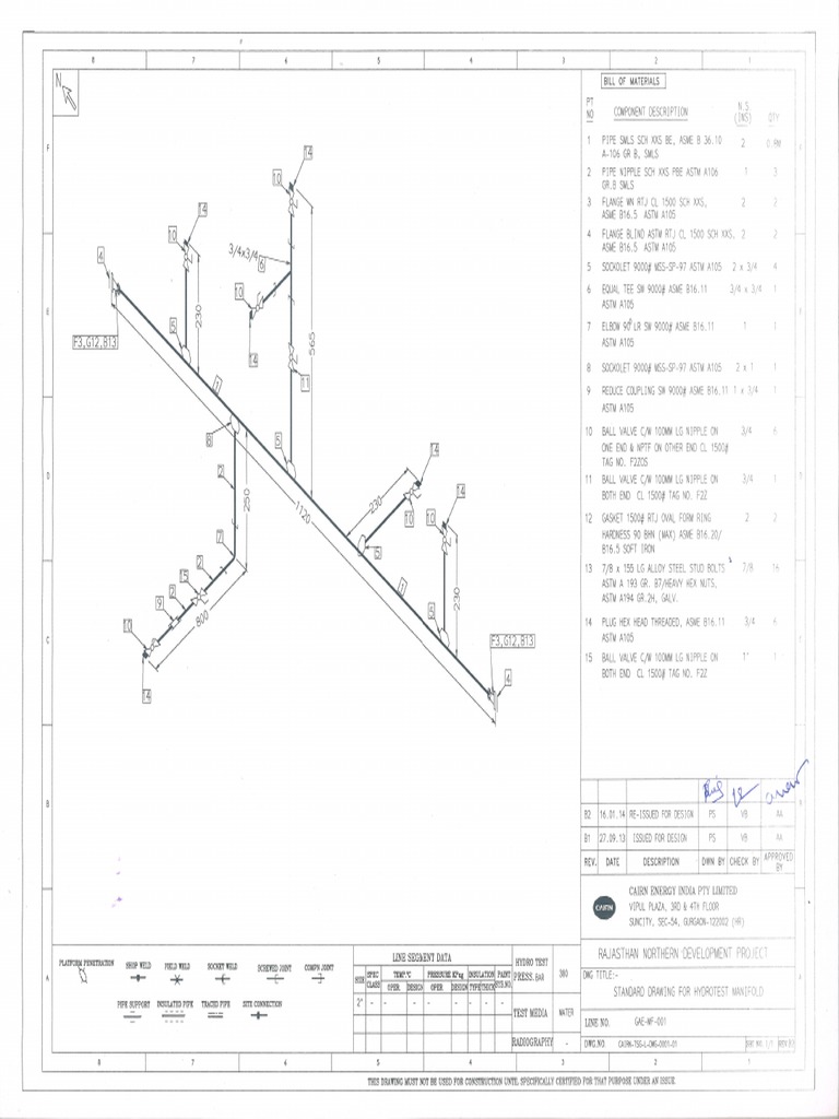 CAIRN-TSG-L-DWG-0001-01-B2-Standard Drawing For Hydrotest Manifold PDF ...