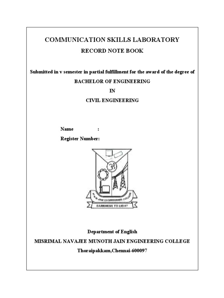 MNM Jain College - Communication Skills Laboratory | PDF