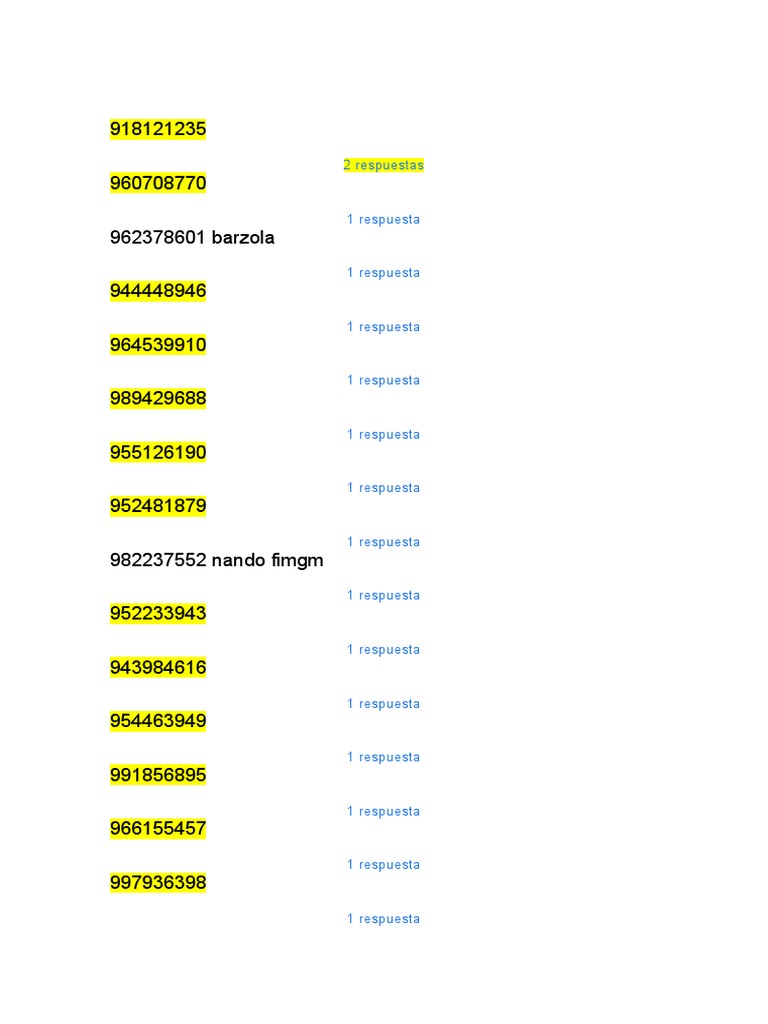 Numeros de Telefono | PDF