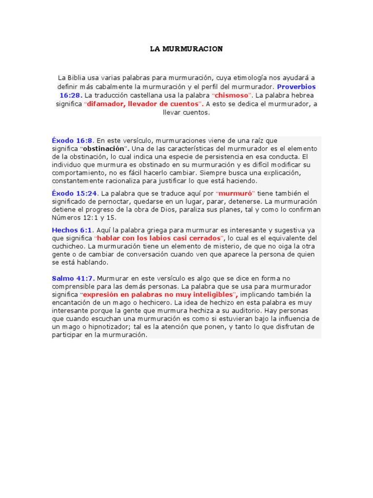 La Murmuracion | PDF