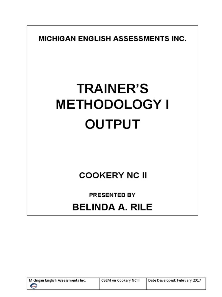 Cookery NC II Trainer Methodology Guide | PDF | Soup | Foods