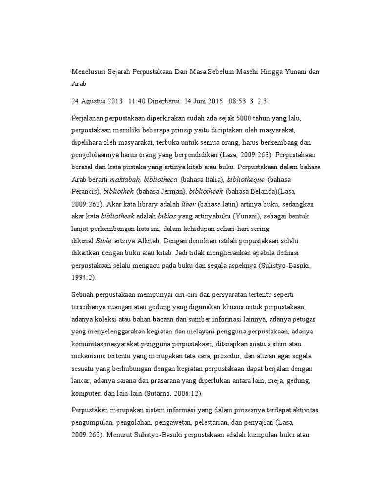 Menelusuri Sejarah Perpustakaan Dari Masa Sebelum Masehi Hingga Yunani ...