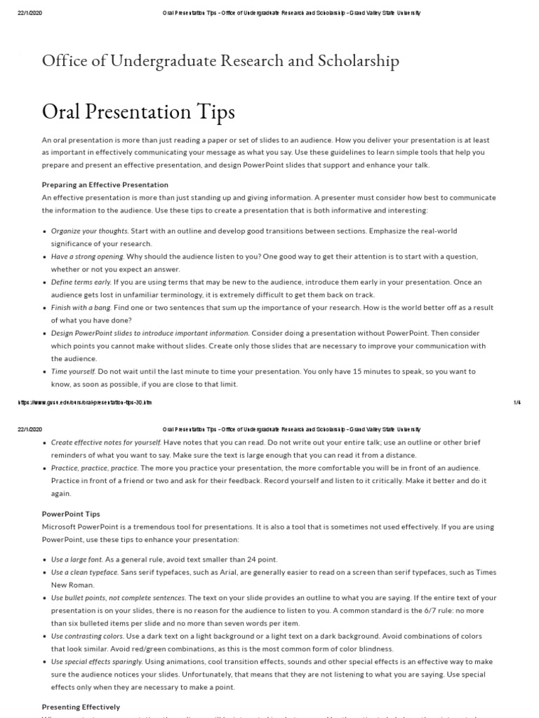 Oral Presentation Tips: Office of Undergraduate Research and ...