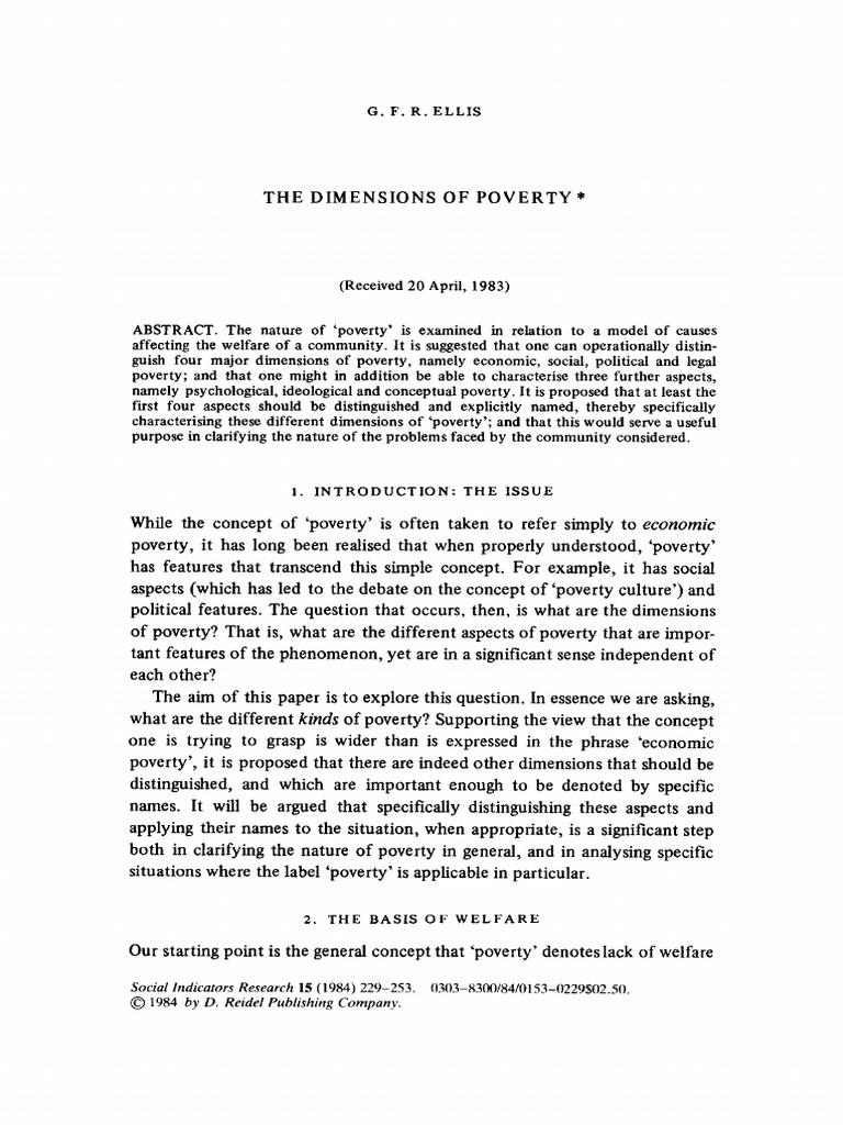 Four Dimensions of Poverty | PDF | Concept | Causality