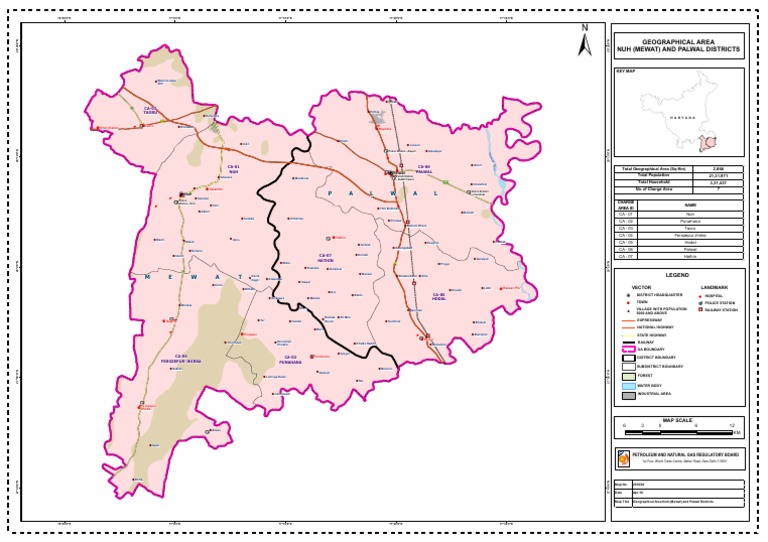 Mewat and Palwal District Map | PDF | Nature