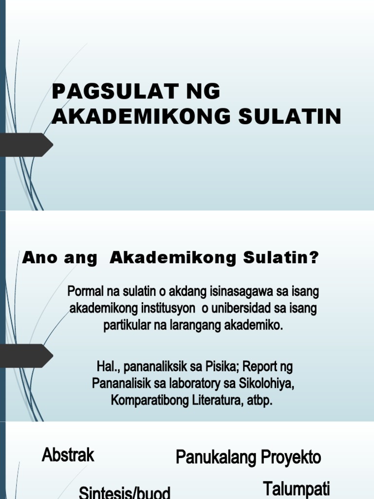 Pagsulat NG Akademikong Sulatin | PDF