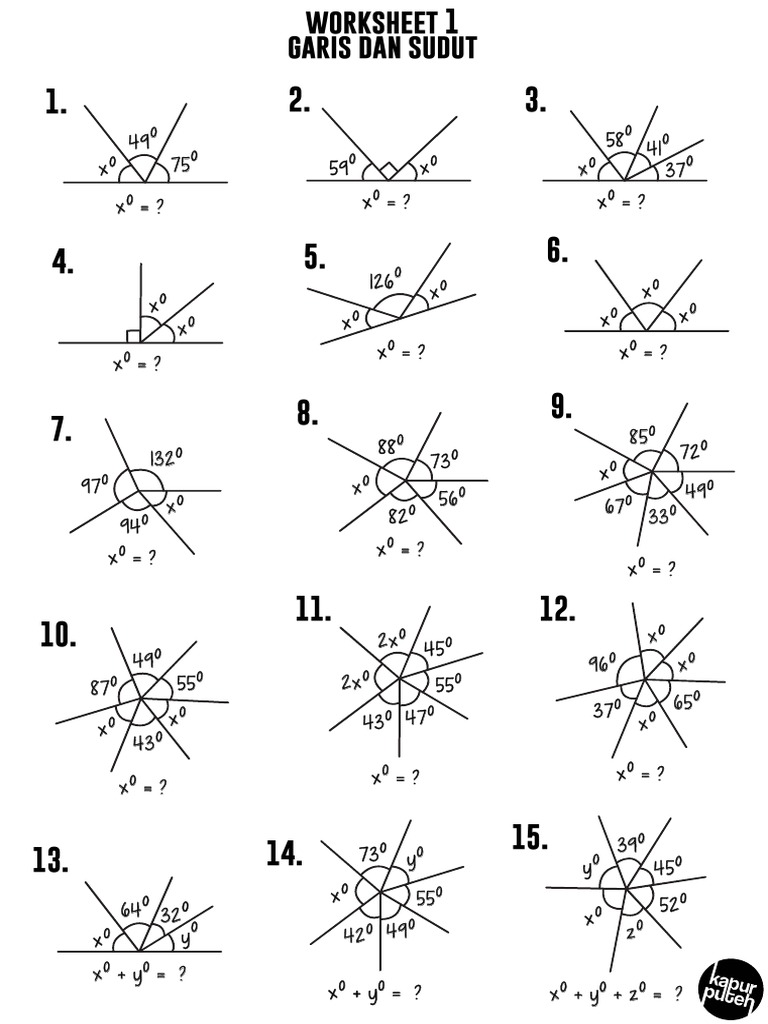 (Worksheet) Garis Dan Sudut 1 | PDF