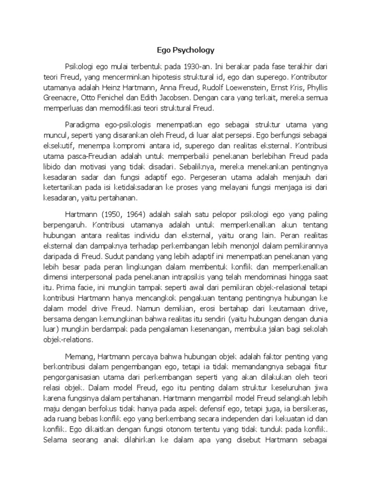 Psikologi Ego: Teori dan Praktik | PDF