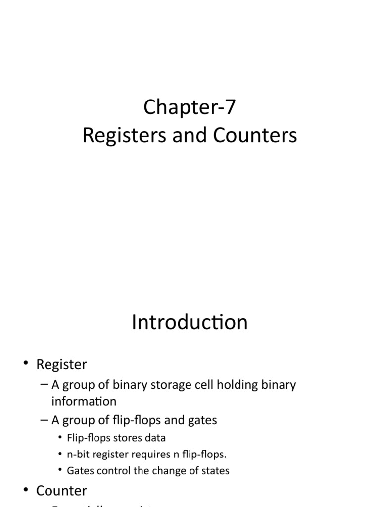 Chapter-7 Registers and Counters | PDF