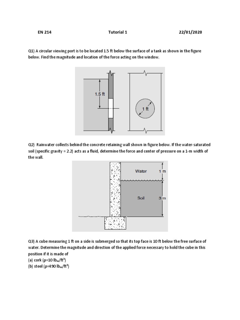 EN214 - Tutorial-1 PDF | PDF