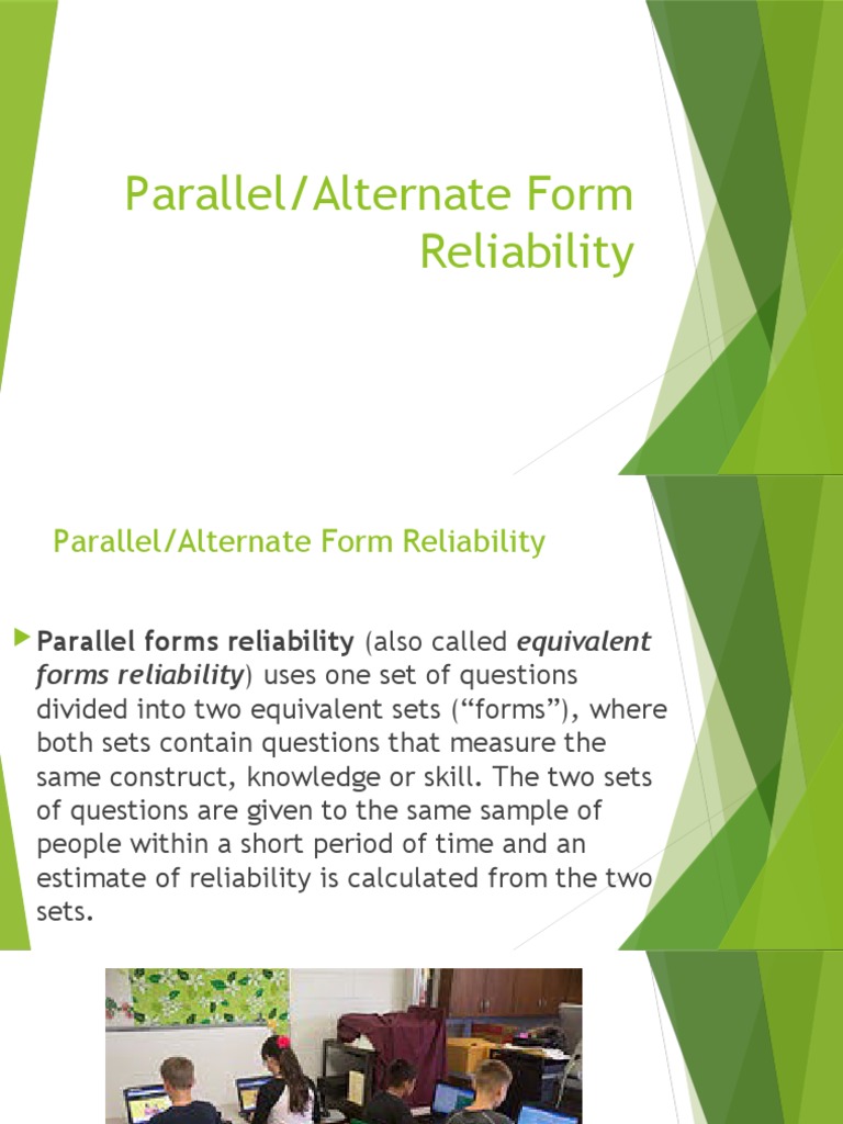 Parallel, Alternate Forms | PDF