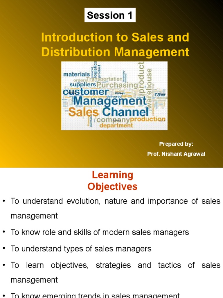 Introduction To Sales and Distribution Management: Session 1 | PDF ...