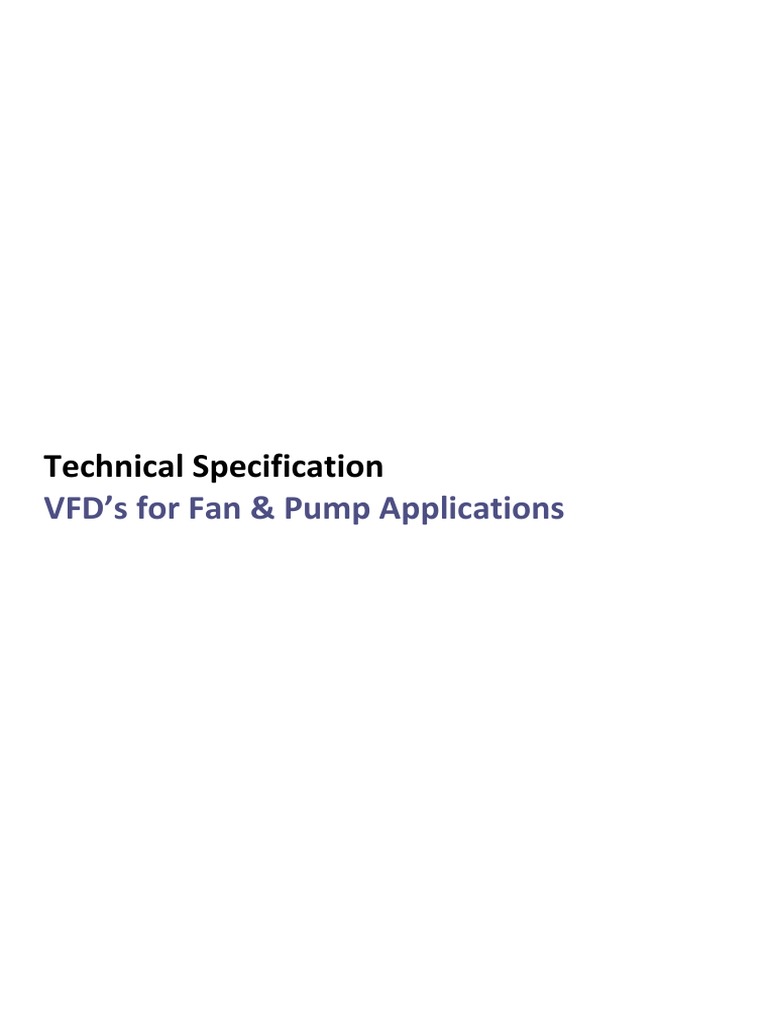 VFD Specifications for Fans and Pumps | PDF | Mains Electricity ...