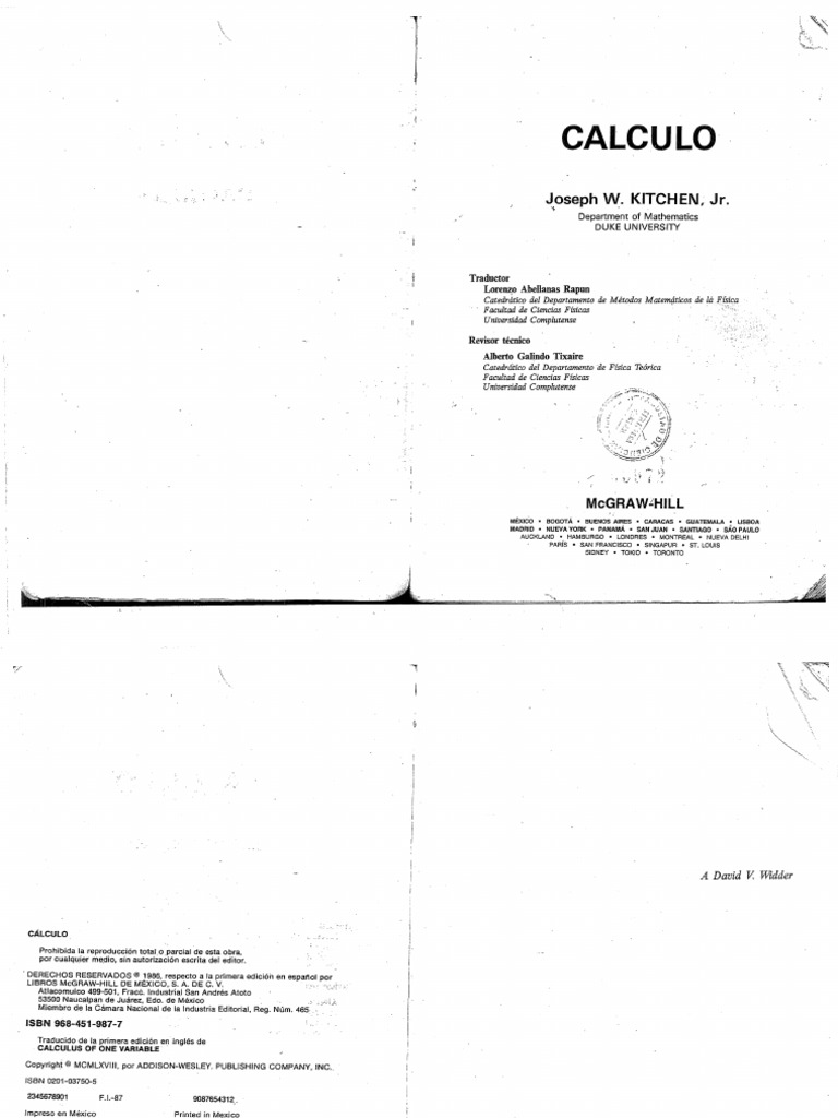 Cálculo - Joseph Kitchen | PDF