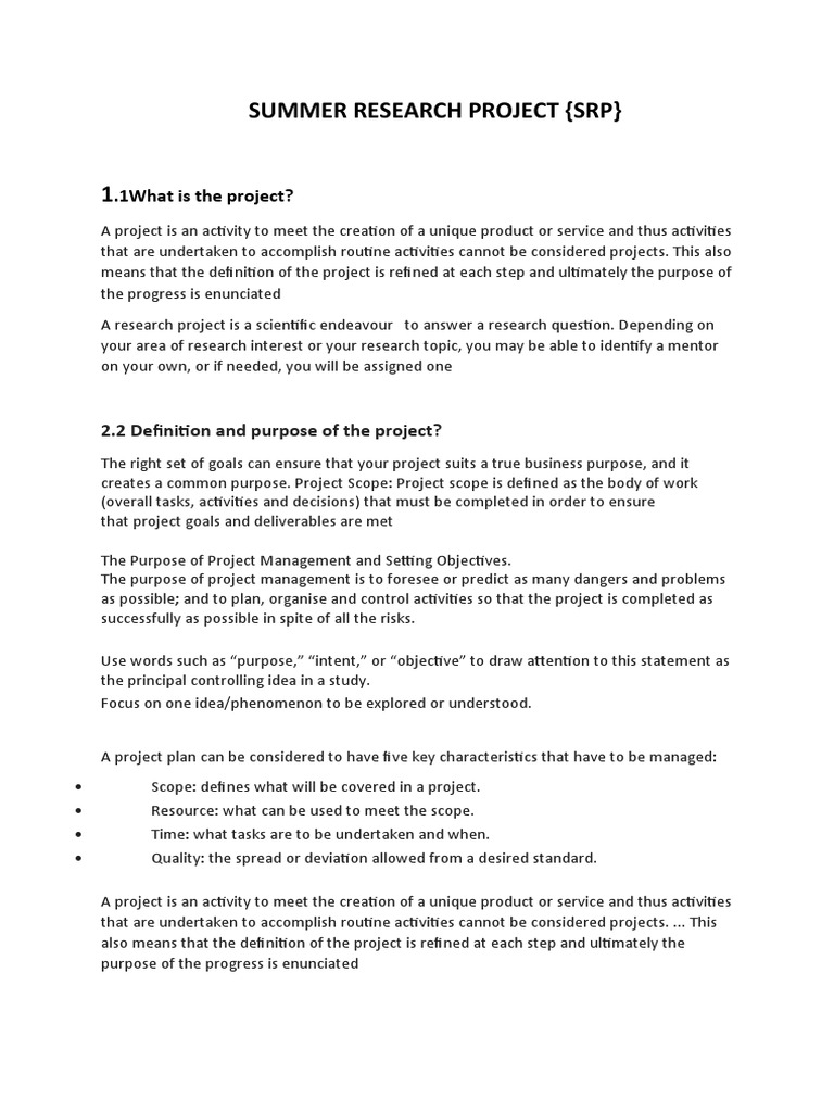 SUMMER RESEARCH PROJECT (Arpita Suhalka) | Download Free PDF | Project ...