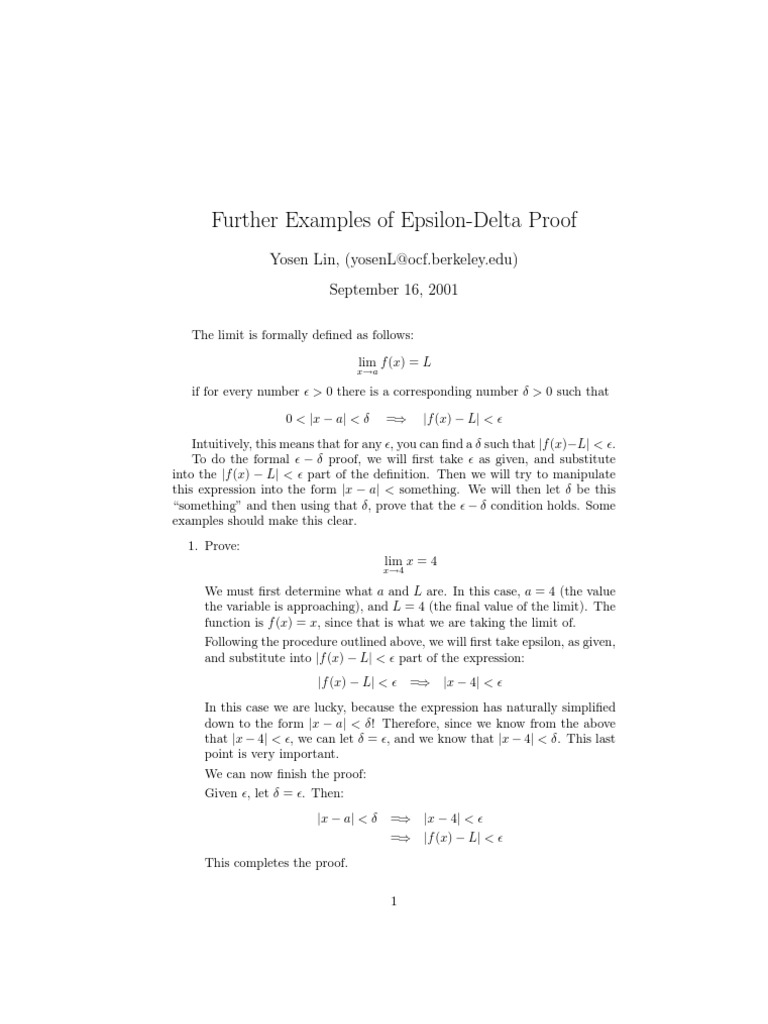 Epsilon Delta | PDF | Integer | Natural Number