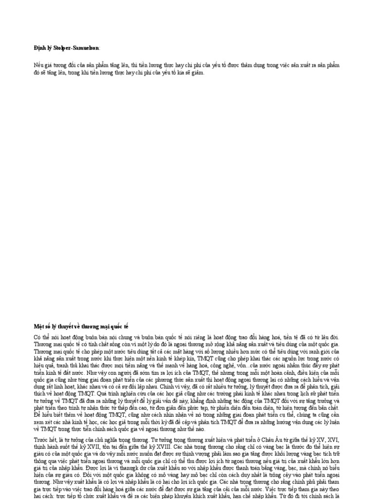 Định lý Stolper-Samuelson | PDF