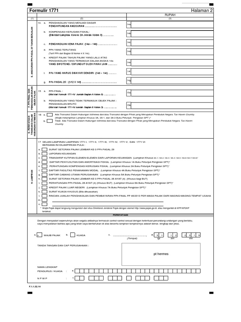 Formulir 1771: Halaman 2 | PDF