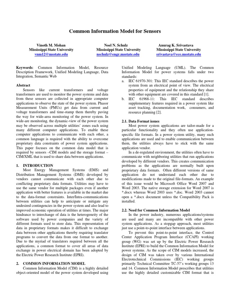 Common Information Model For Sensors | PDF | Class (Computer ...