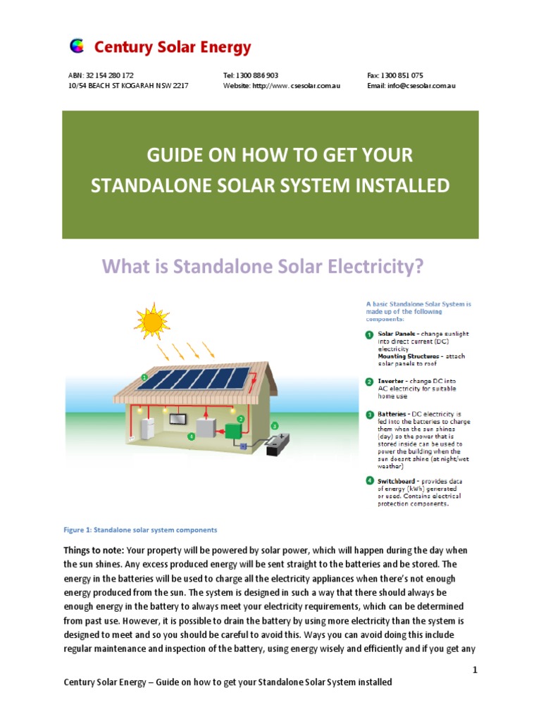 CSE Guide - Standalone Solar System PDF | PDF | Solar Panel | Power ...