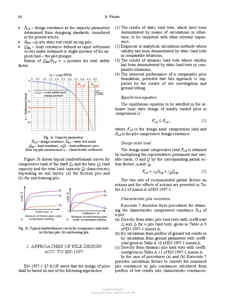 Analysis of Pile Design Approaches and Load Capacity Estimation ...