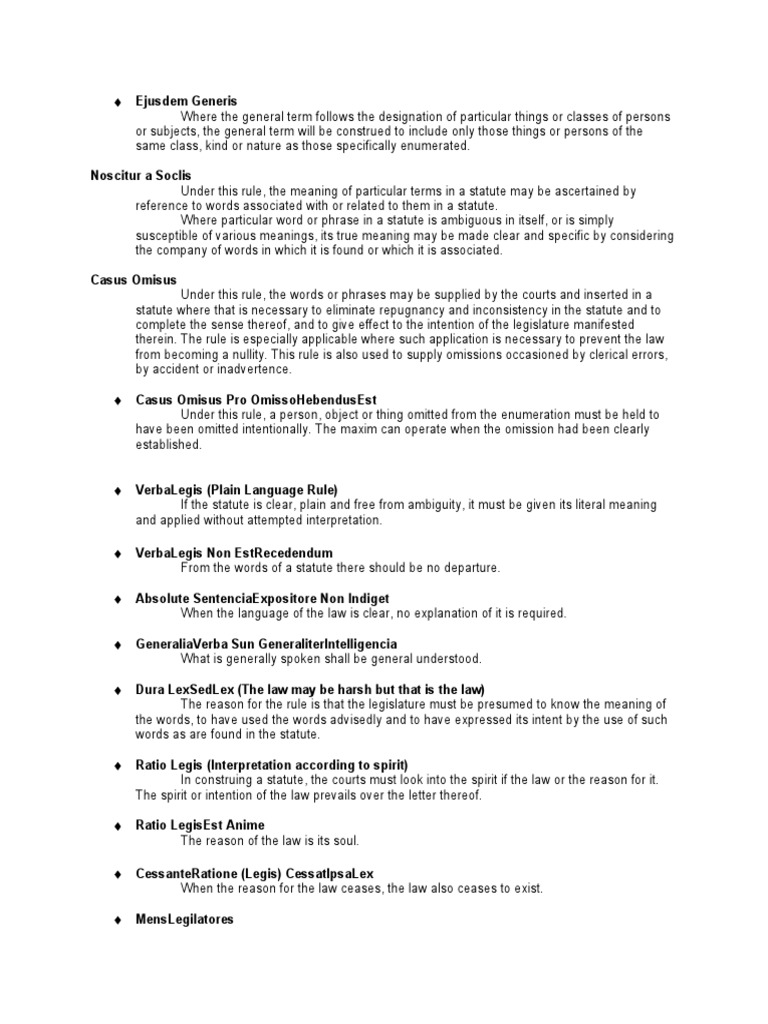 Statcon Legal-Maxims | PDF | Statutory Interpretation | Justice